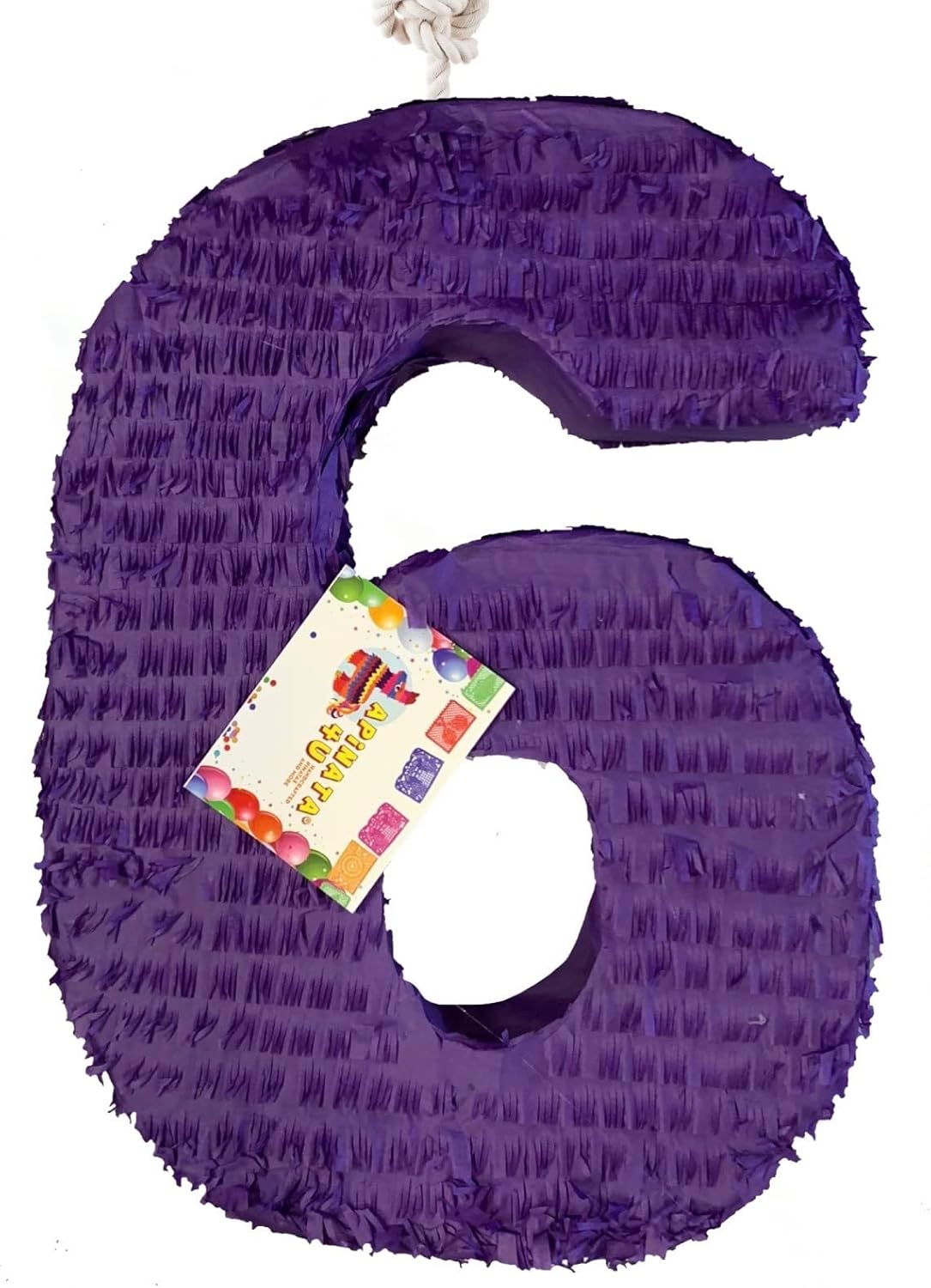 Amazon.com: APINATA4U 20" Tall Number Six Pinata Purple Color Sixth ...