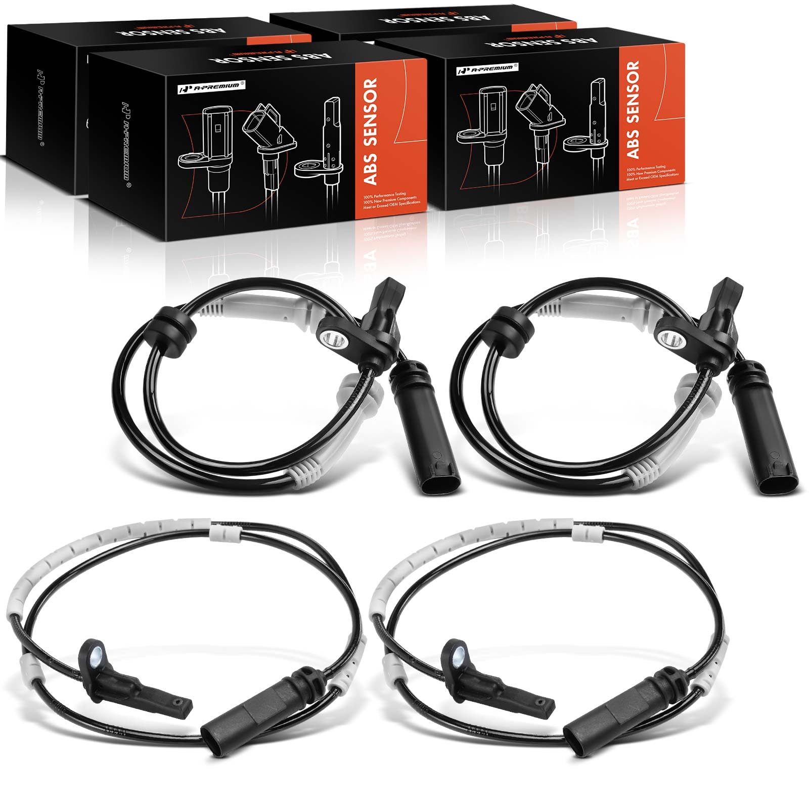 Amazon.com: A-Premium Pack of 4 ABS Wheel Speed Sensors Fits for BMW ...