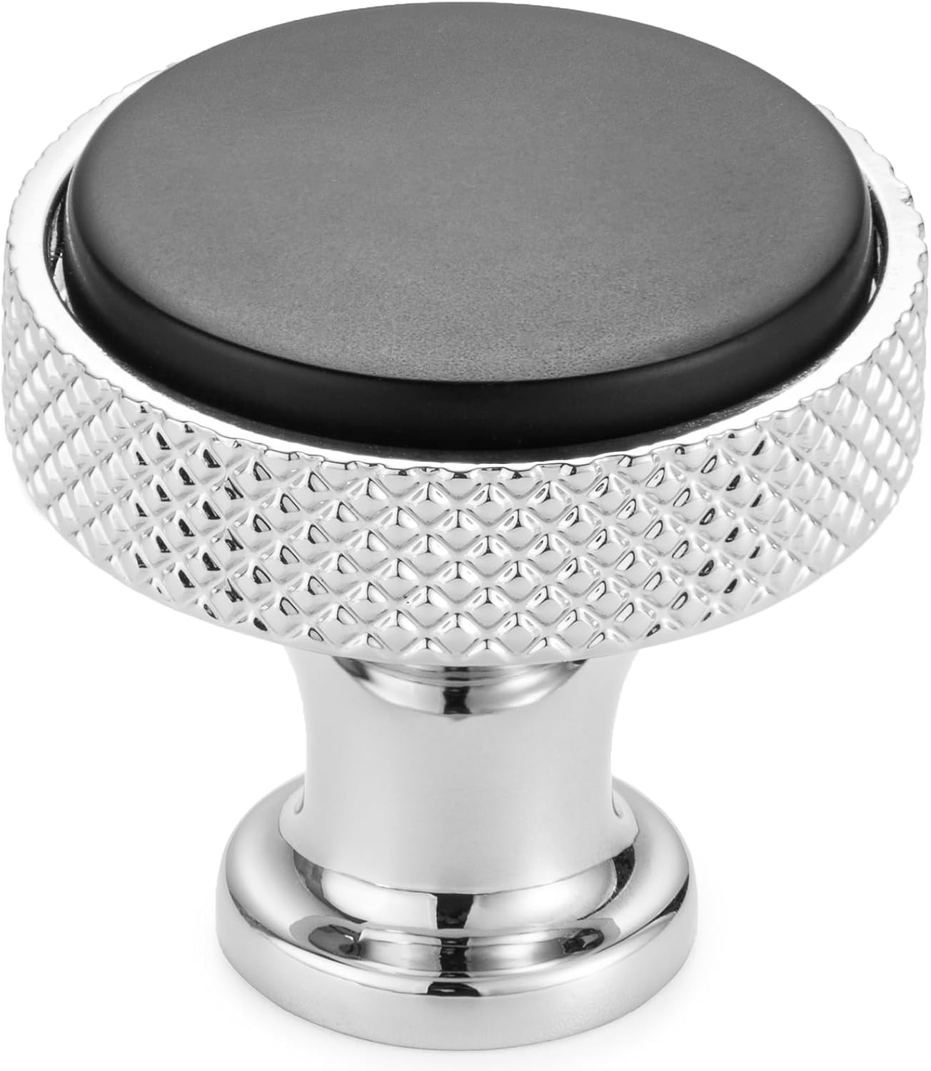 KOOFIZO 10 Pack Black and Chrome Kitchen Cabinet Knobs Matte Black and Chrome Drawer Knobs K28 ...