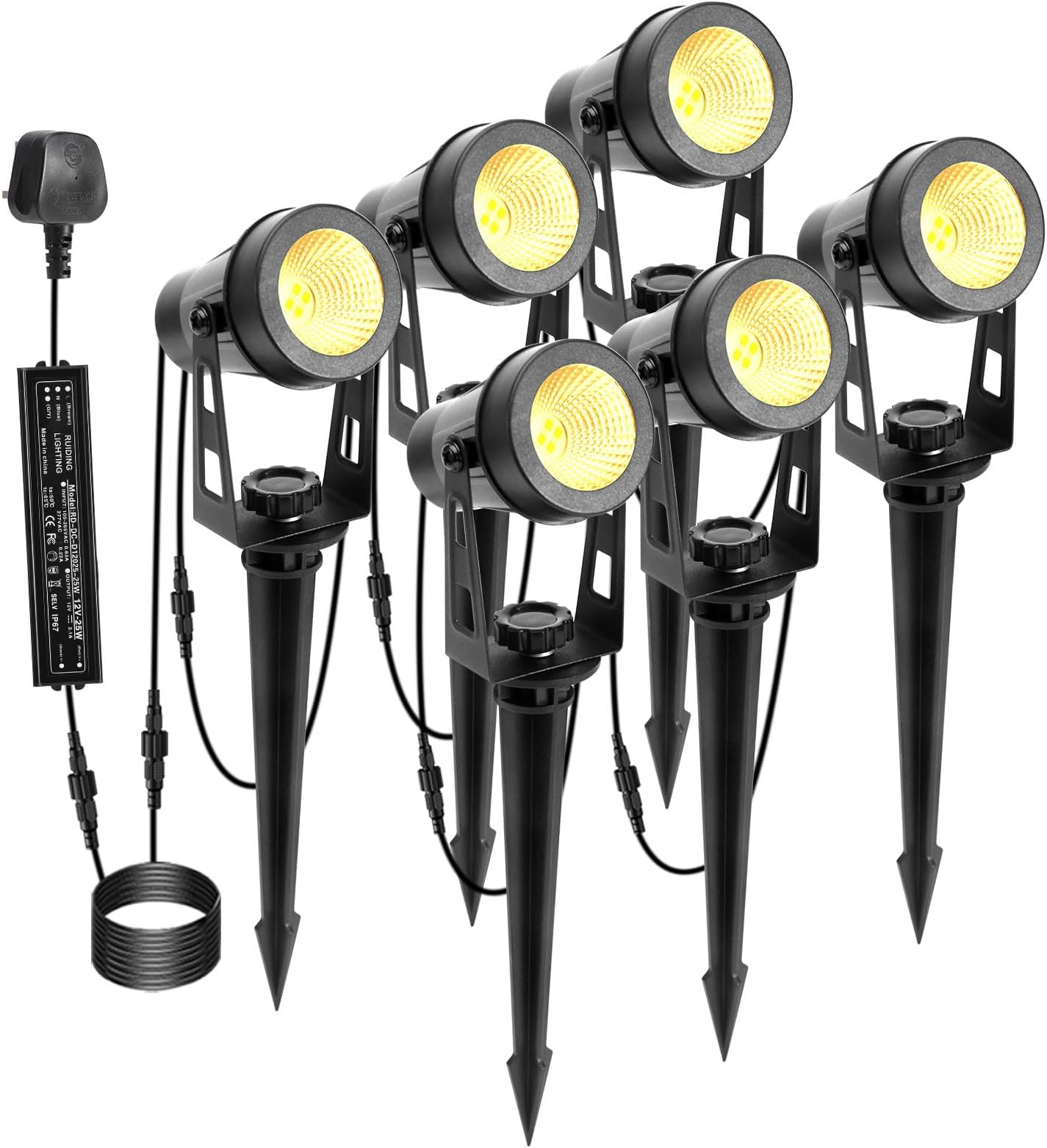 NATPOW Garden Spot Lights Mains Powered, Outdoor Landscape Spotlights ...