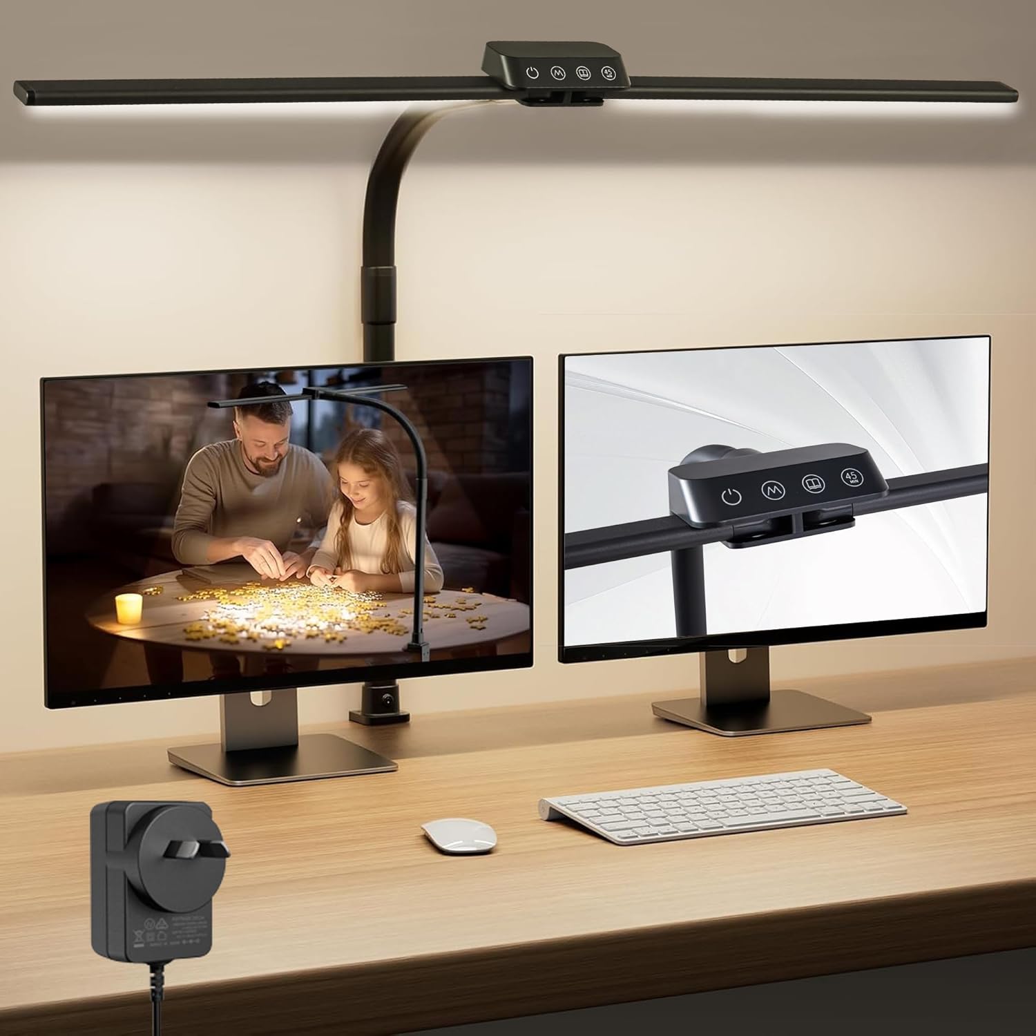 Anyuainiya Dual Head LED Desk Lamp, Desk Lamp with Clamp for Home ...
