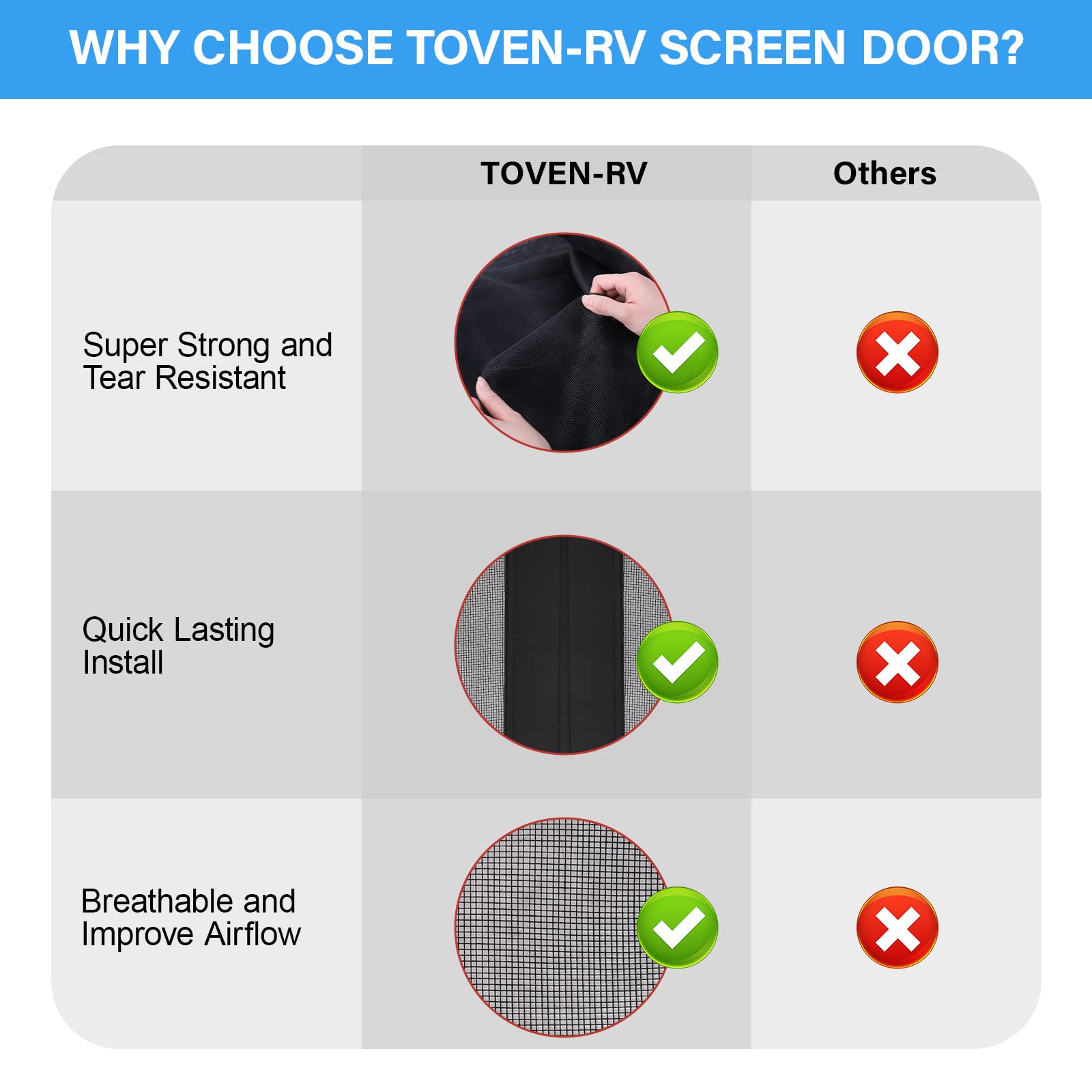 Magnetic Garage Door Screen for 2 Car Garage, TOVEN-RV 16x7Ft Heavy ...