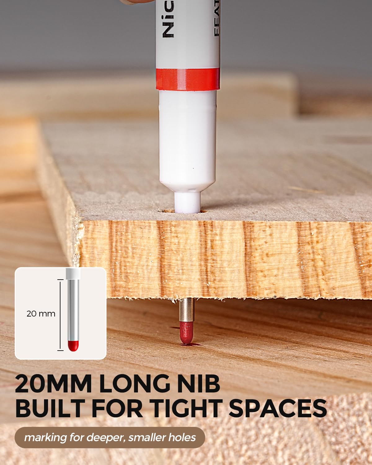 Snapklik.com : 12 PCS Long Nib Marker Pens, 20mm Deep Hole Markers ...