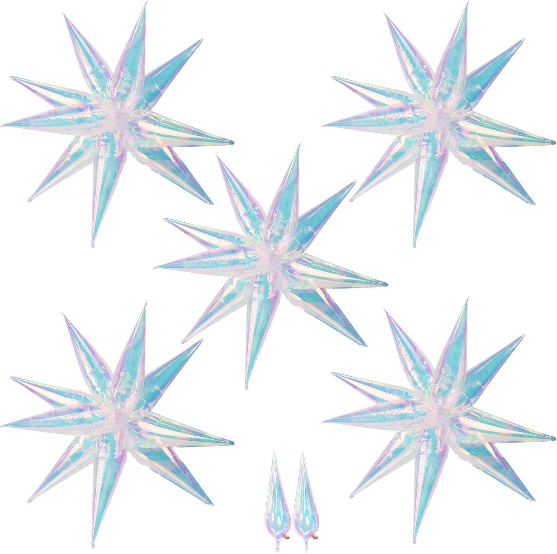 Amazon.com: Toy World 60 Pieces Iridescent Star Burst Balloon 12 Point ...