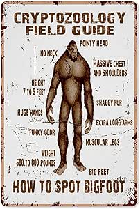 Amazon.com: Metal Decorations for Shelves Funny Sasquatch Signs How to Spot Bigfoot ...