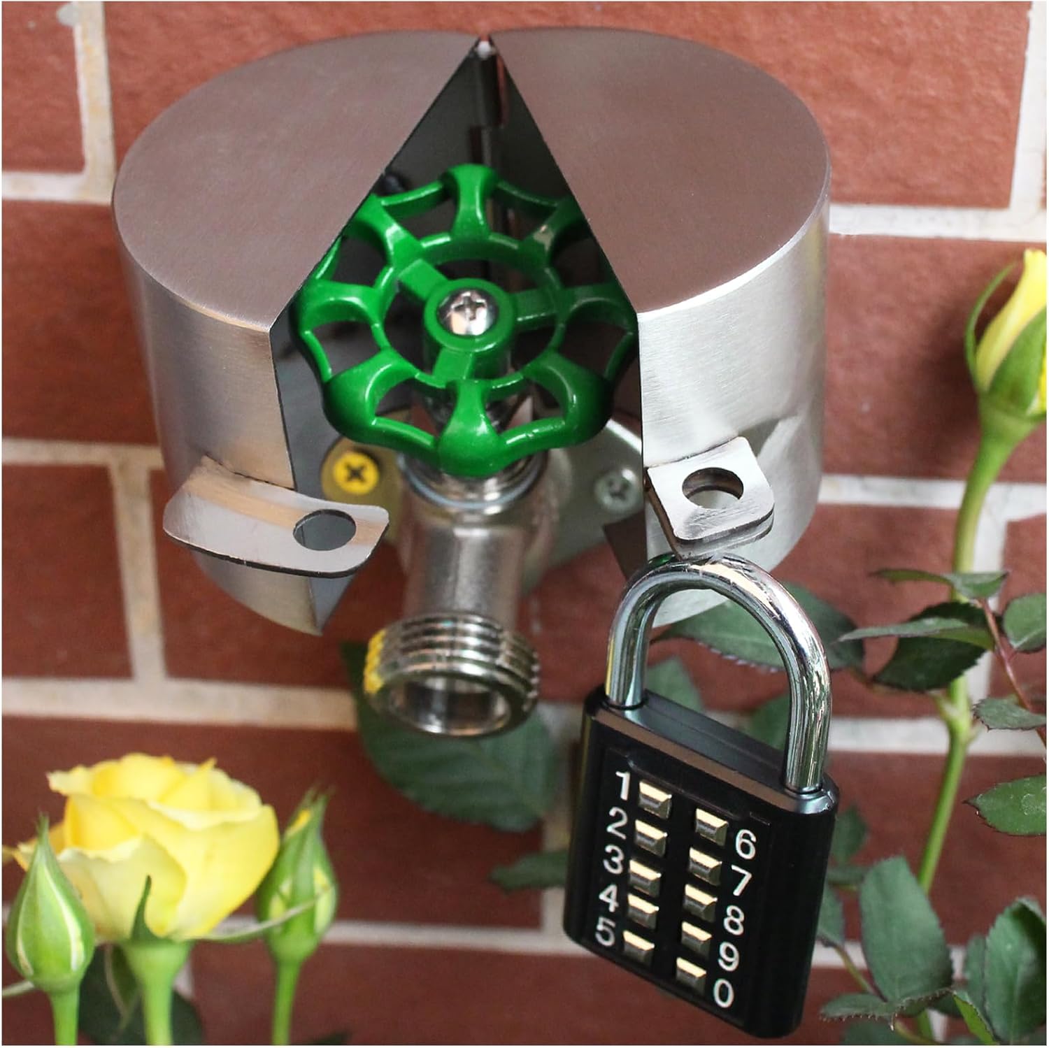 Amazon.com: Outdoor Faucet Lock System Stainless Steel(with Lock) Stop ...