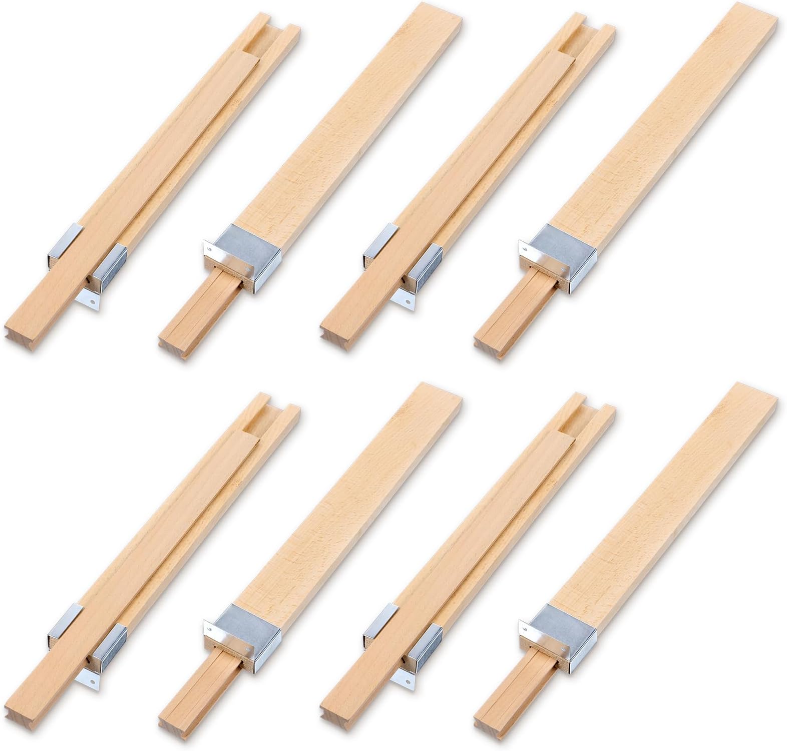 4 Pack Wooden Drawer Slides Bottom Mount Classic Center Guide Track ...