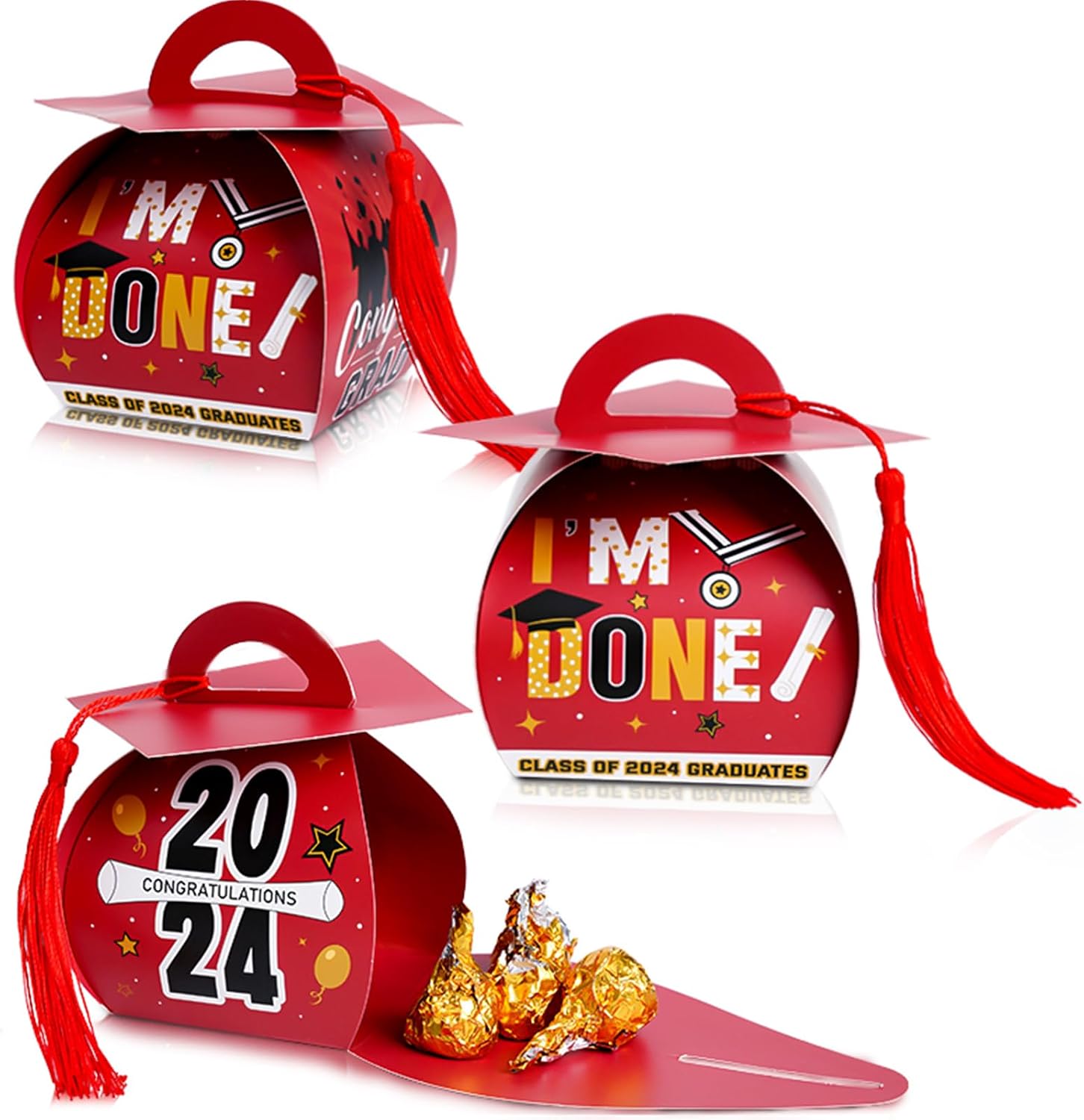 Amazon.com: Bapmnicc Graduation Cap Gift Box 30 Pcs 2024 Congrats Grad ...