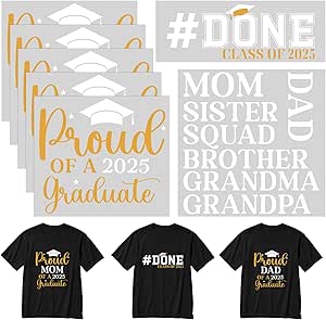 Amazon.com: Glenmal 7 Pcs Proud Graduate 2025 Iron on Sticker Class of ...
