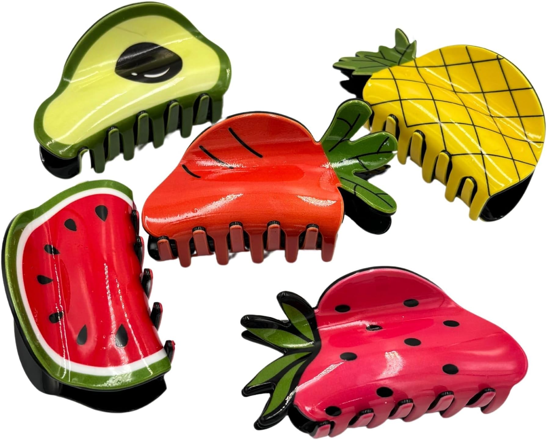 Amazon.com : 5PCS Funky Hair Claw Clips in Fruit Shape - Novelty Food ...
