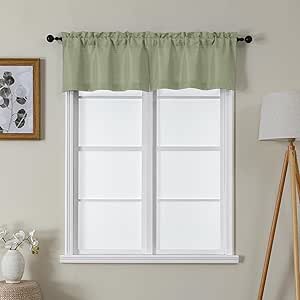 Amazon.com: Lecloud Bessie Light Green Valance for Windows 14 Inch ...