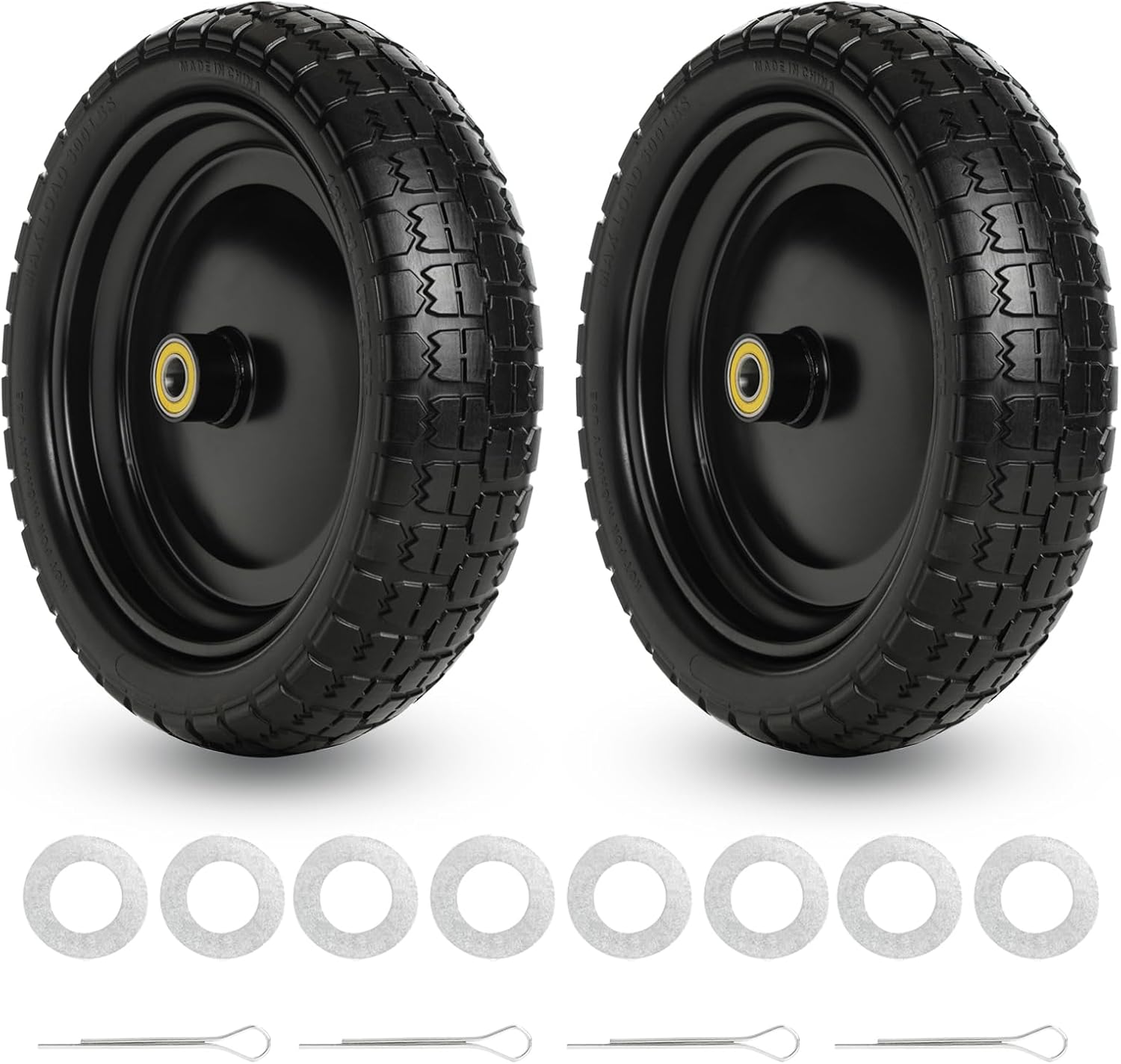 Amazon.com: Jinleader 4.00-6 Tires 13" Flat Free Wheels Replacement ...