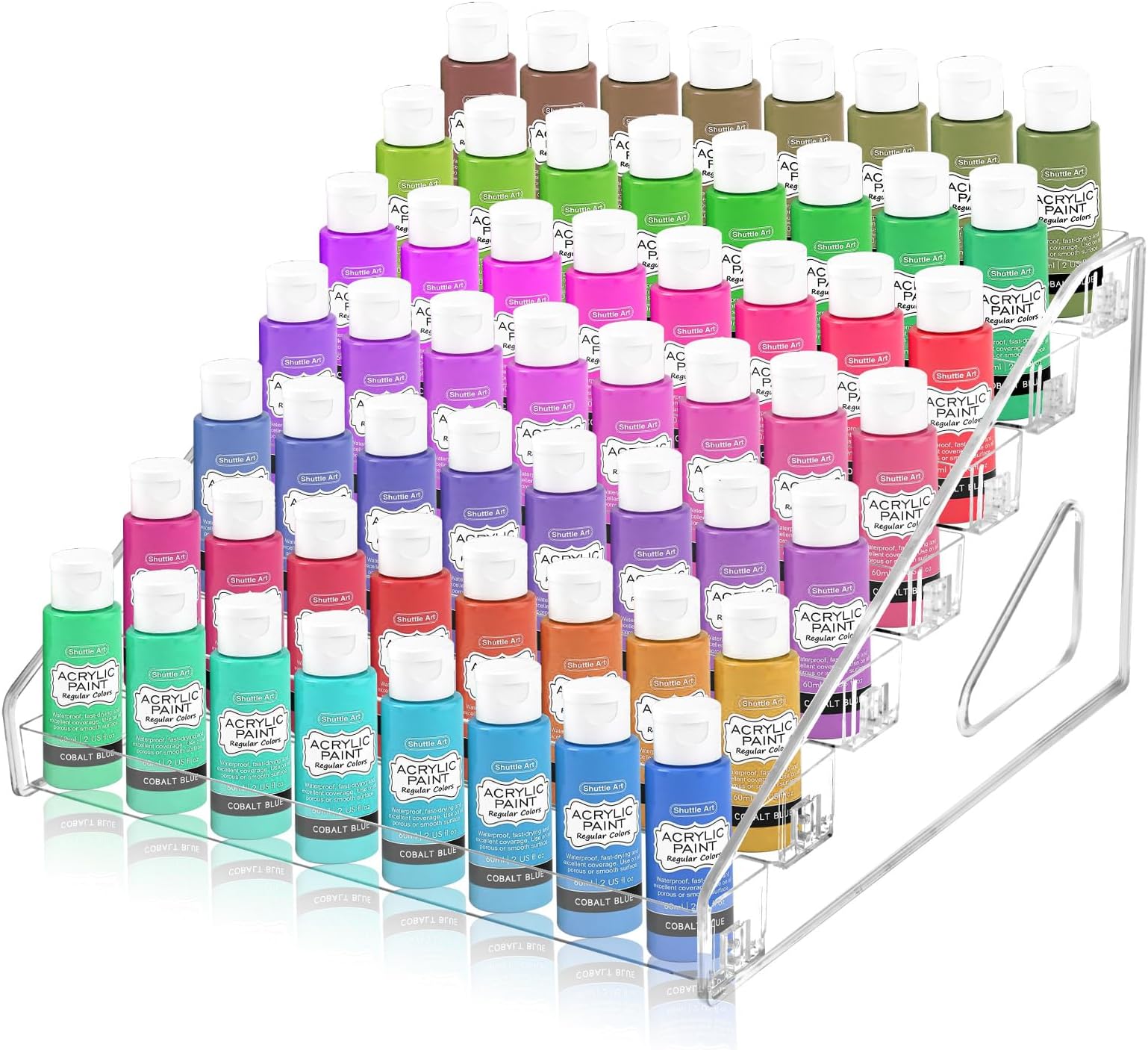 Amazon.com: PEUTIER Paint Organizer, 63 Holes Acrylic Paint Storage ...