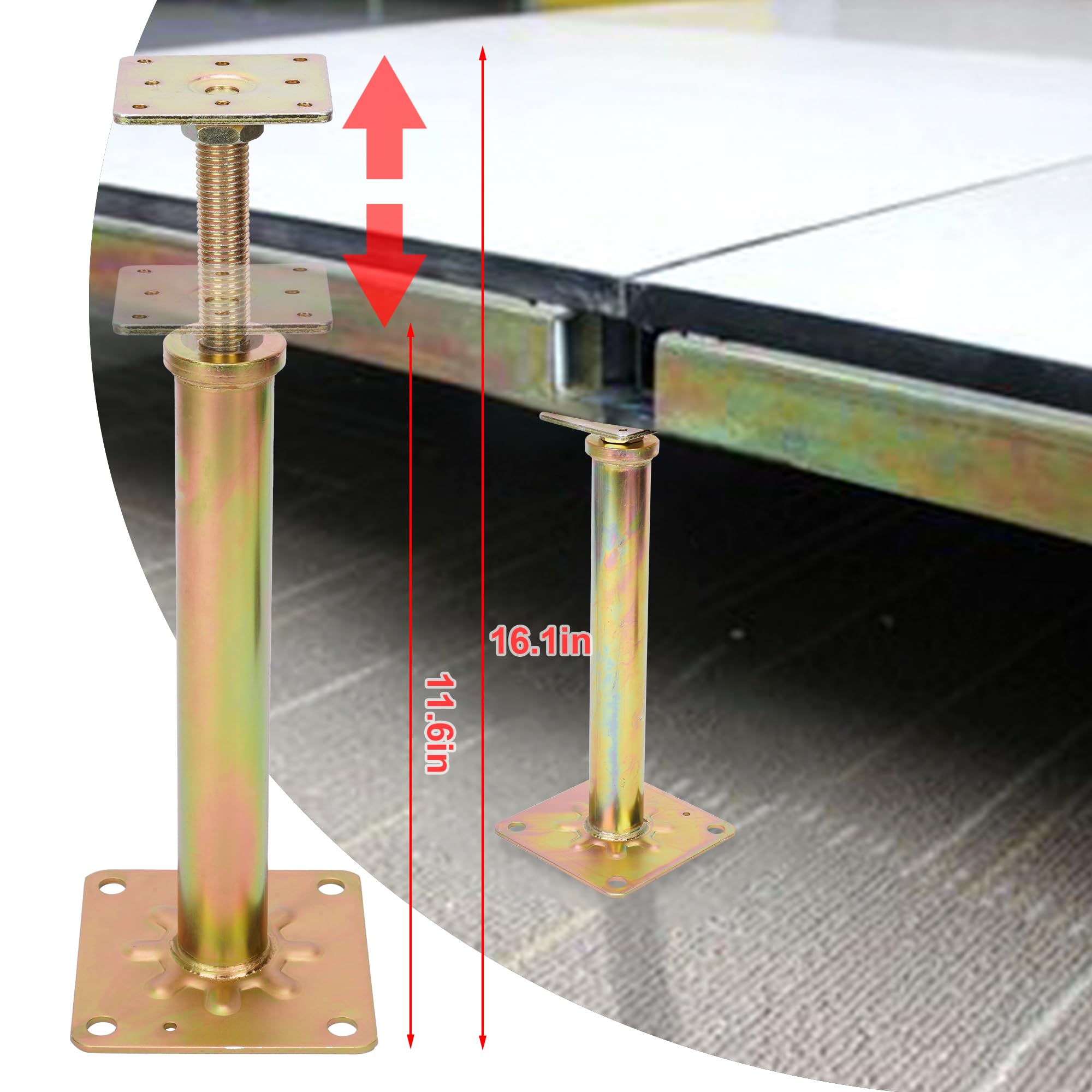 Snapklik.com : 4 Pcs House Floor Post Pole For Leveling,11" To 16" High ...