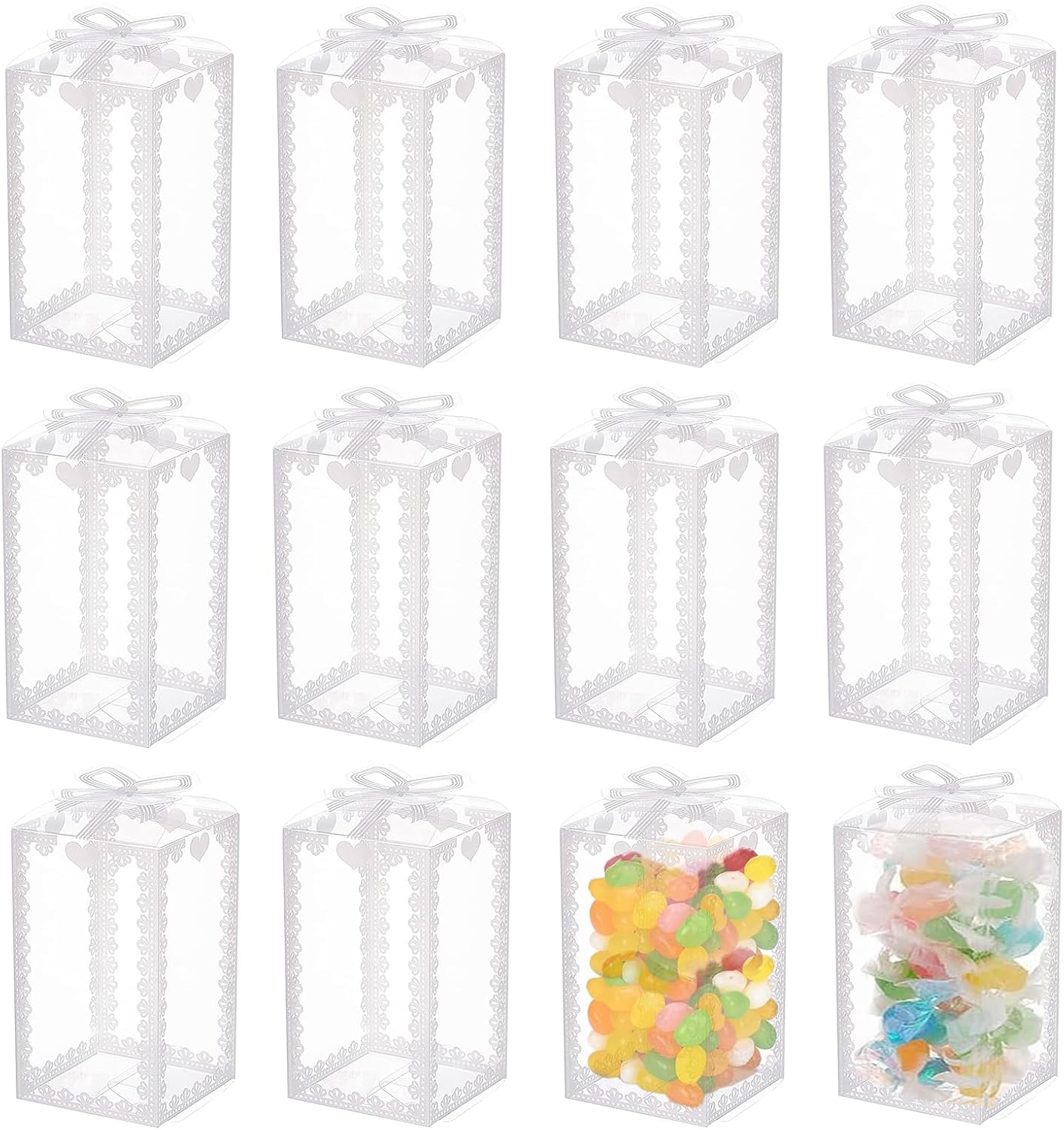 Amazon.com: QoTang 100 PCS Clear Plastic Party Favor Boxes 2 x 2 x 2.7 ...