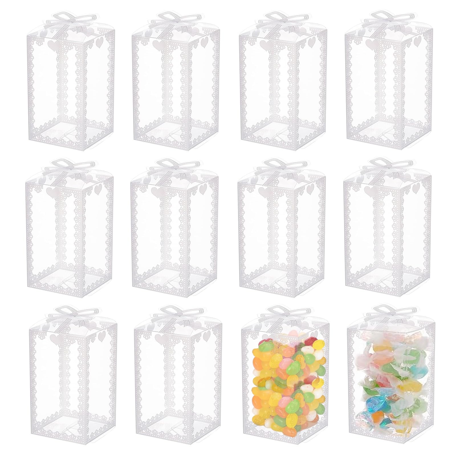 Amazon.com: 100 PCS Clear Plastic Party Favor Boxes 2 x 2 x 2.7 Inches ...
