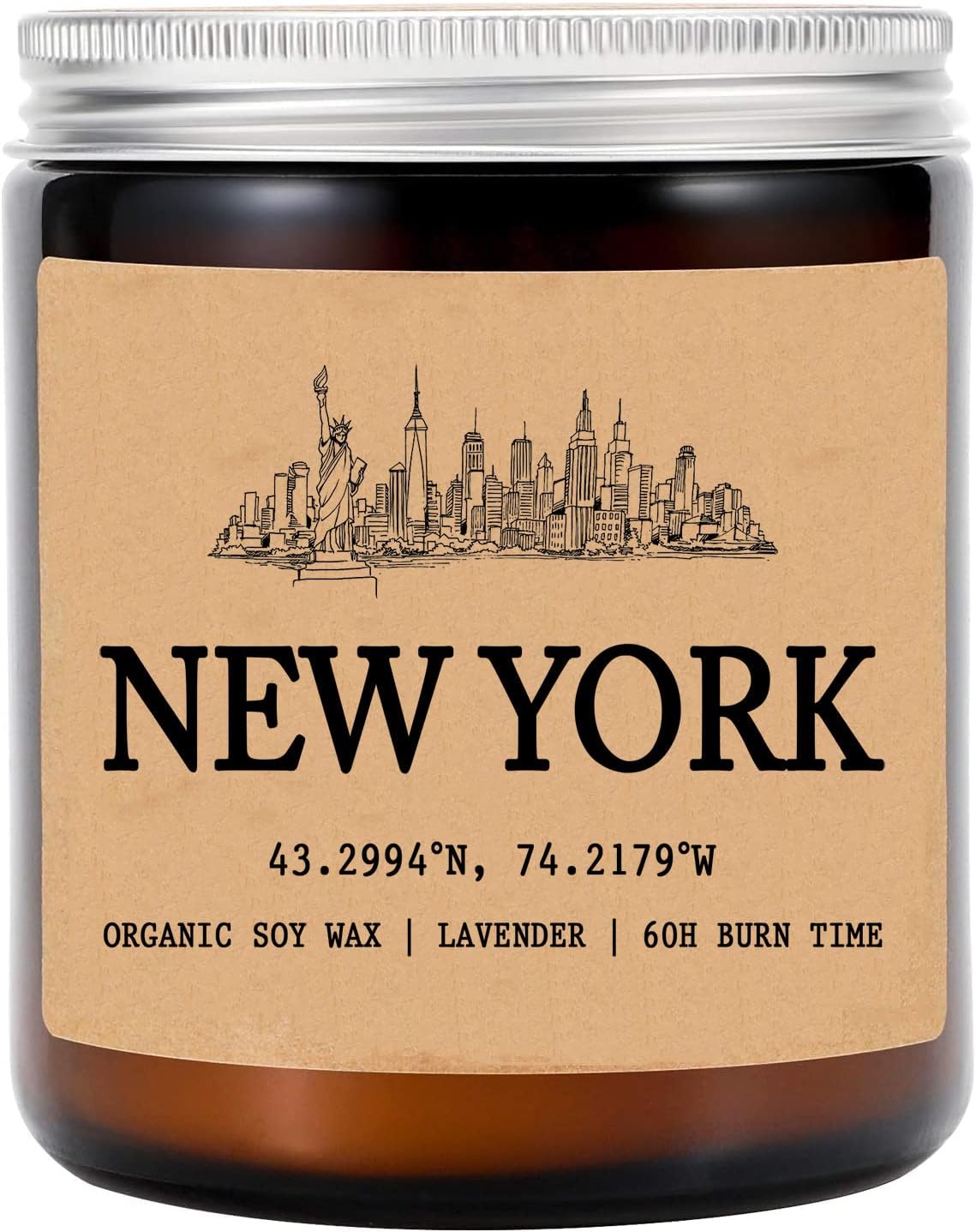 Amazon.com: HTDesigns New York Scented Soy Wax Candle - 8oz, Modern ...