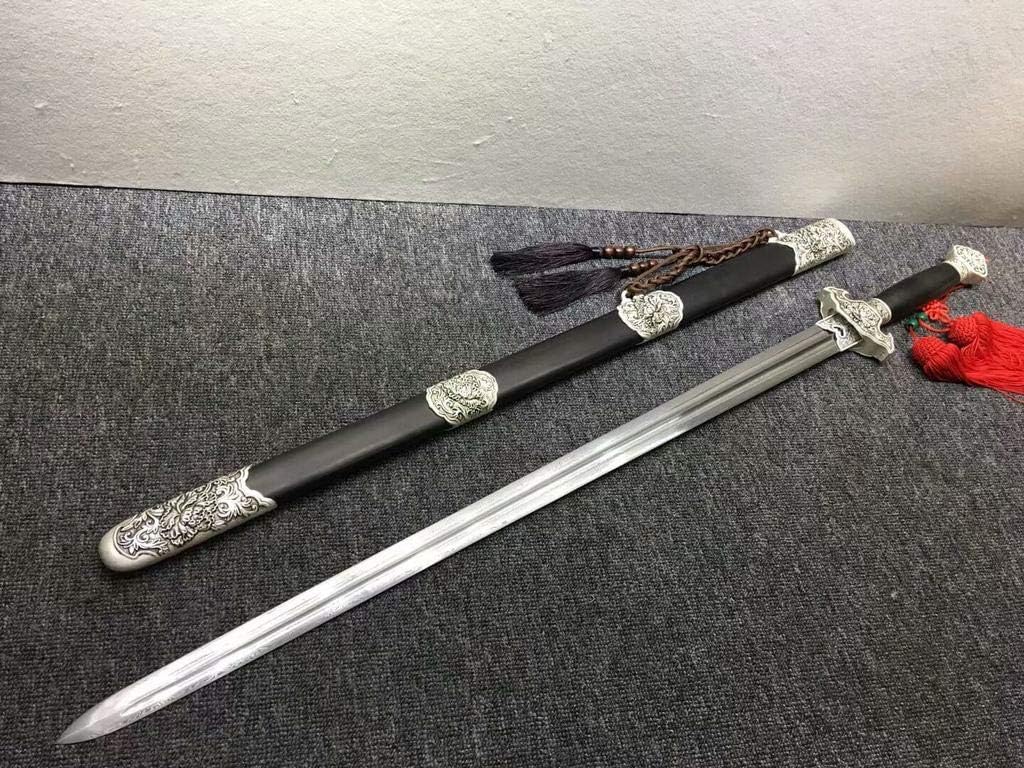 Amazon.com : Lin Sword,Peony Sword,Full Tang,Damascus Steel Blade,Black ...