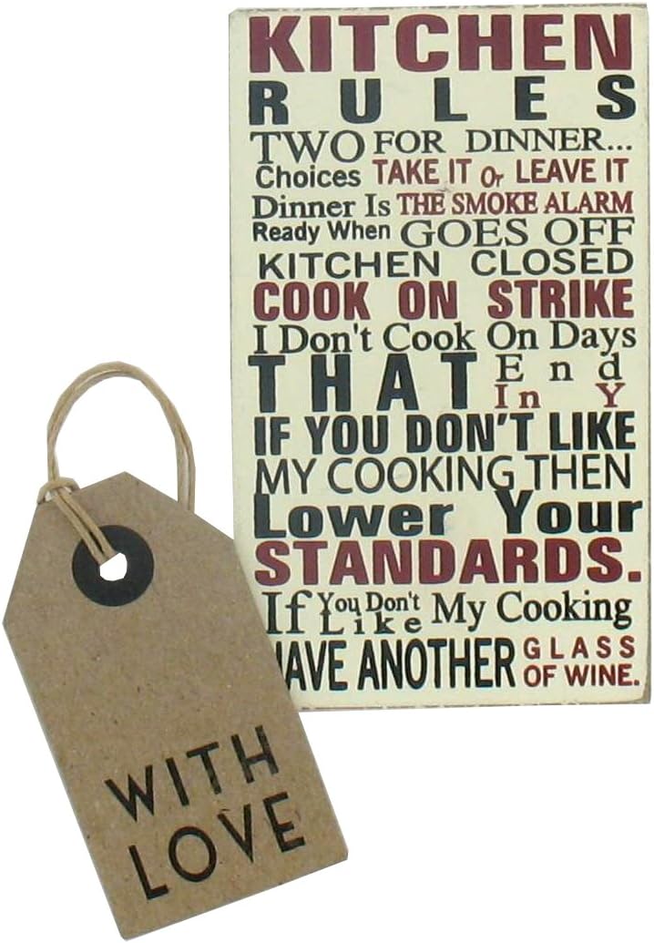 Amazon.com: Kitchen Rules Magnet in Cream - Fridge Magnet (GW823 v ...