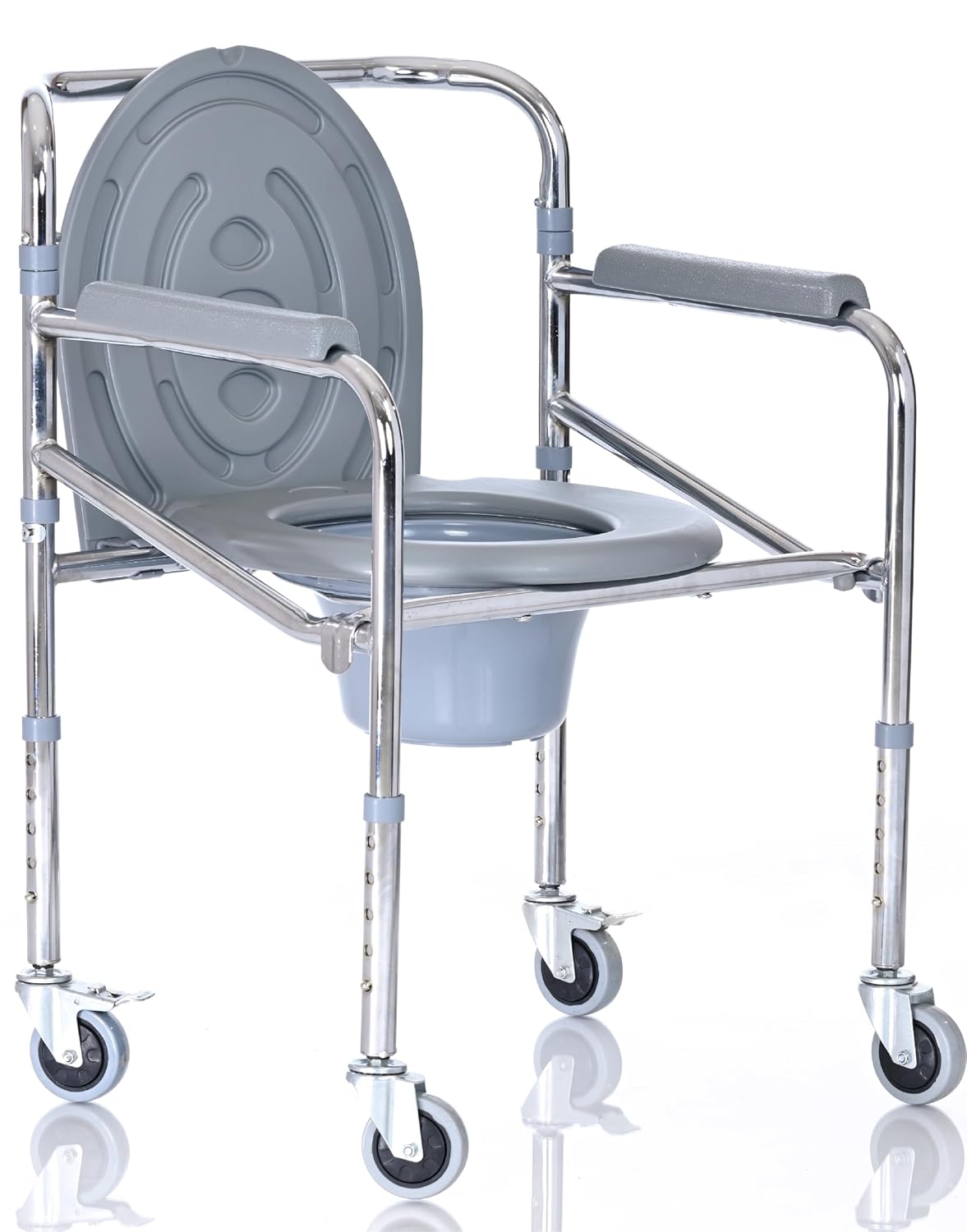 FOVERA Commode Chair for Toilet Adults, Foldable Height Adjustable ...