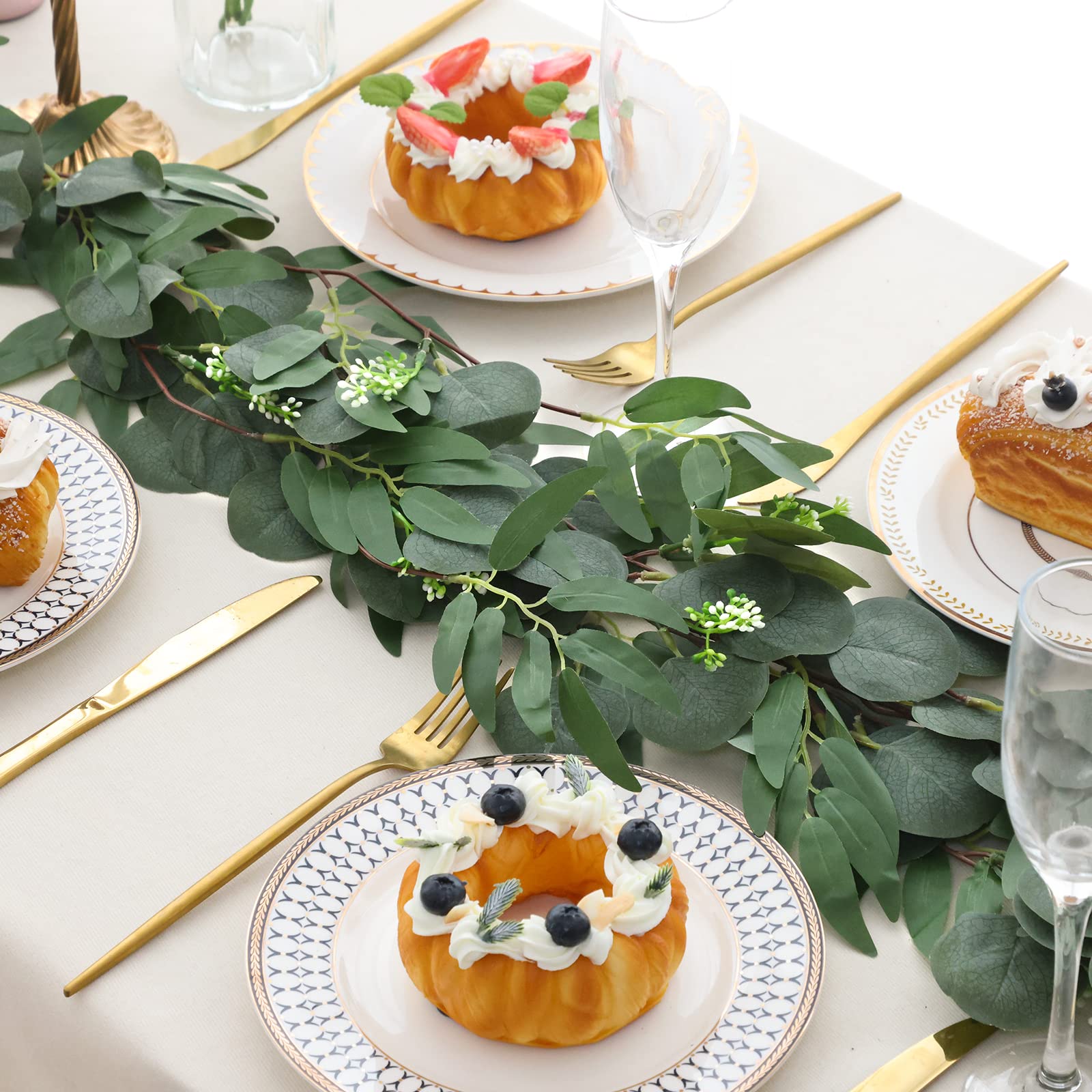 CEWOR 2 Pack Artificial Greenery Garlands with Willow Leaves Fake ...