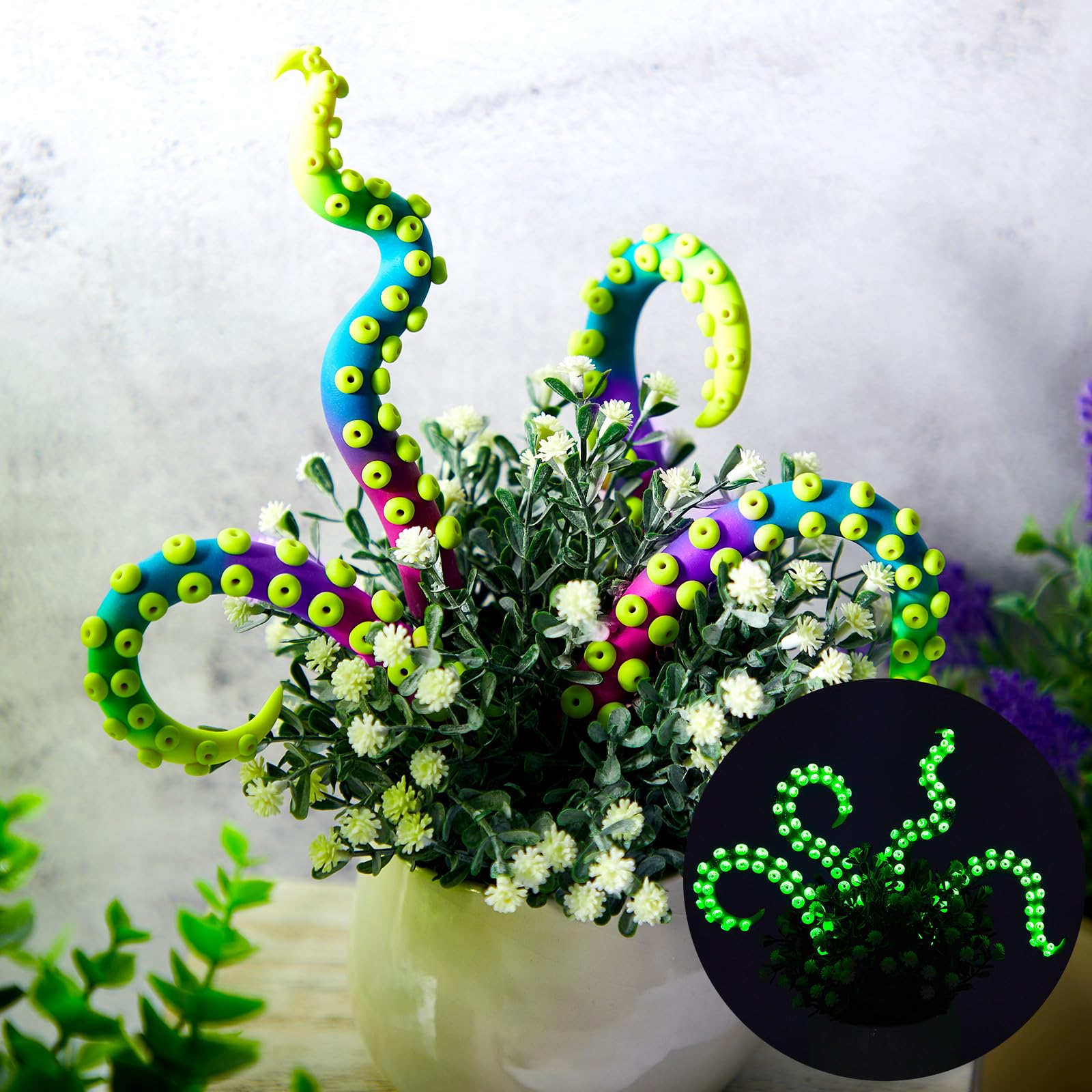 Amazon.com: Taiyin 4 Pcs Octopus Tentacle Stakes Glow in The Dark ...