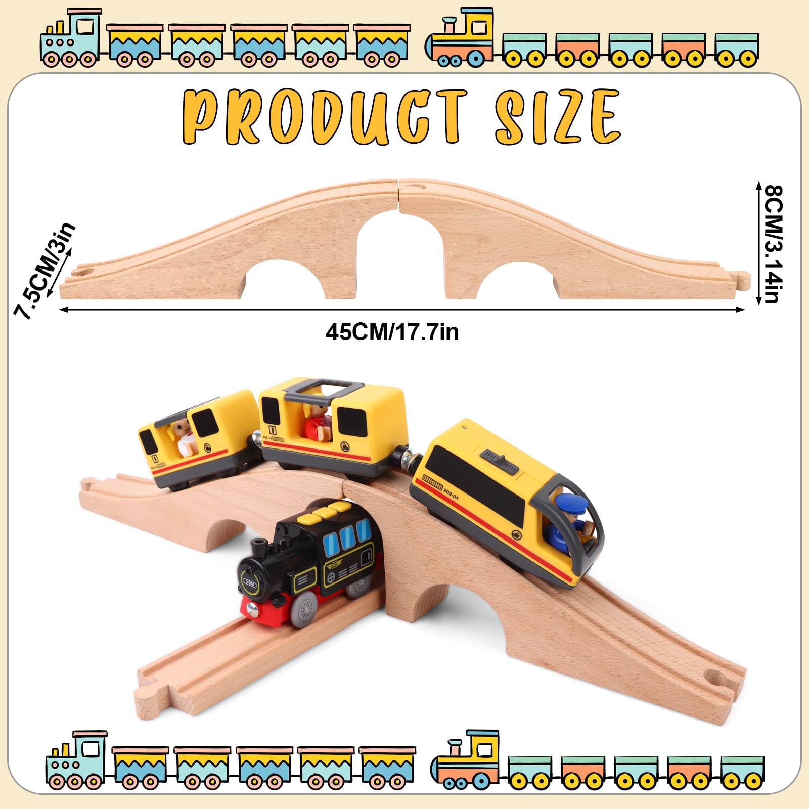 Wooden Train Track Bridge Wood Train Track Expansion Three Arch Bridge ...