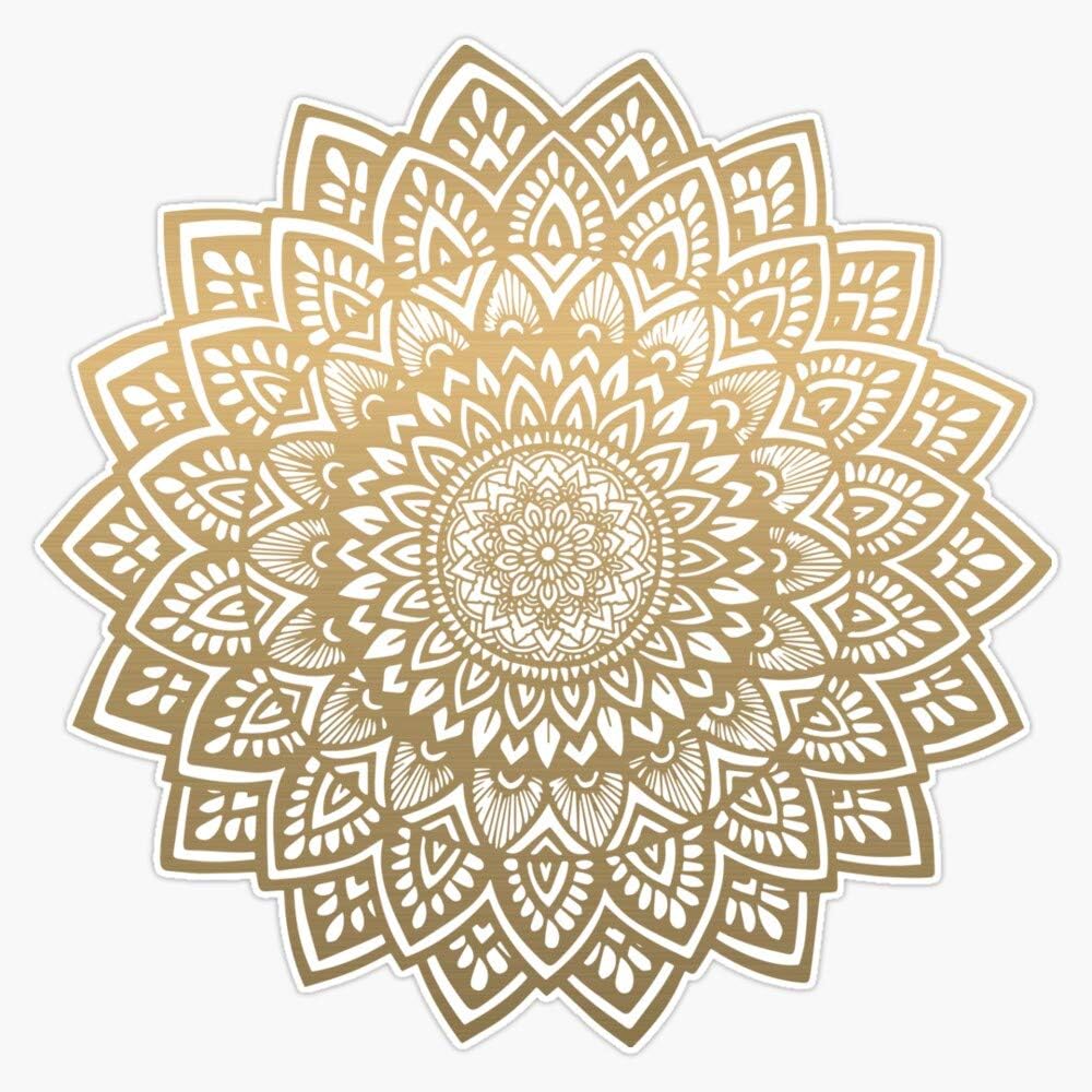 Amazon.com - Mandala Gold Vinyl Waterproof Sticker Decal Car Laptop ...
