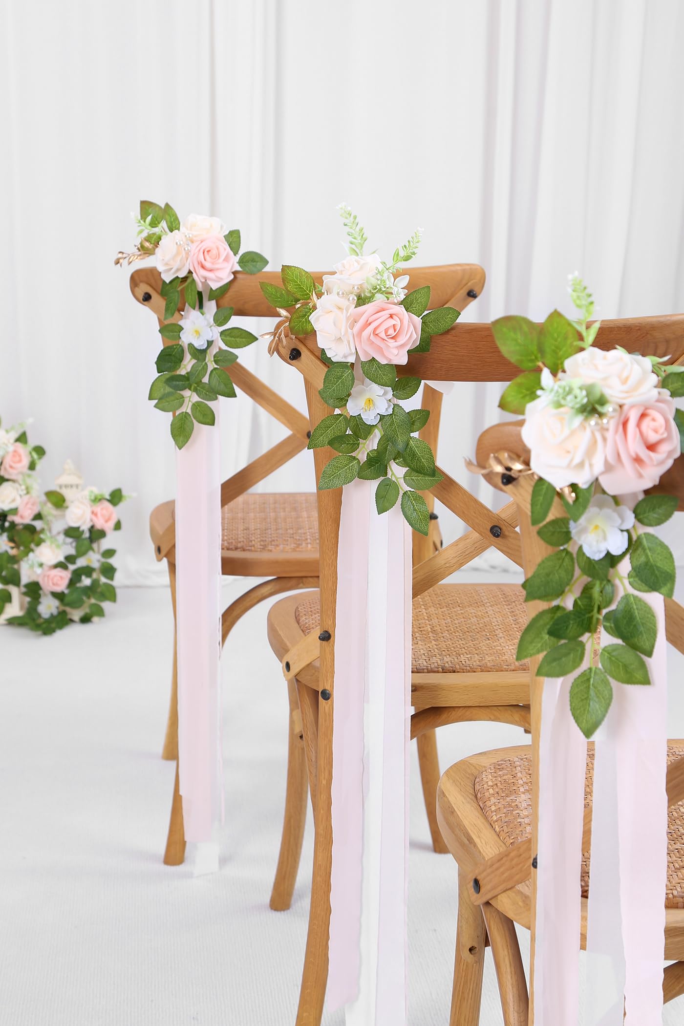 Pink Wedding Ceremony Decorations Chairs