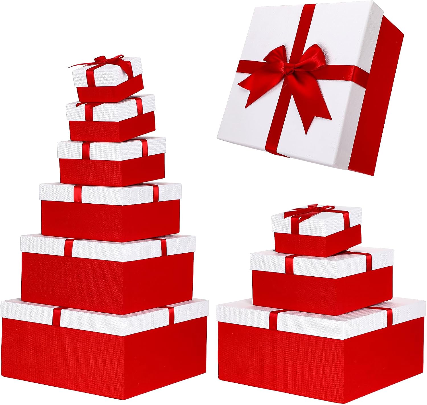 Amazon.com: Chivertion 6 Pack Christmas Large Nesting Gift Boxes with ...