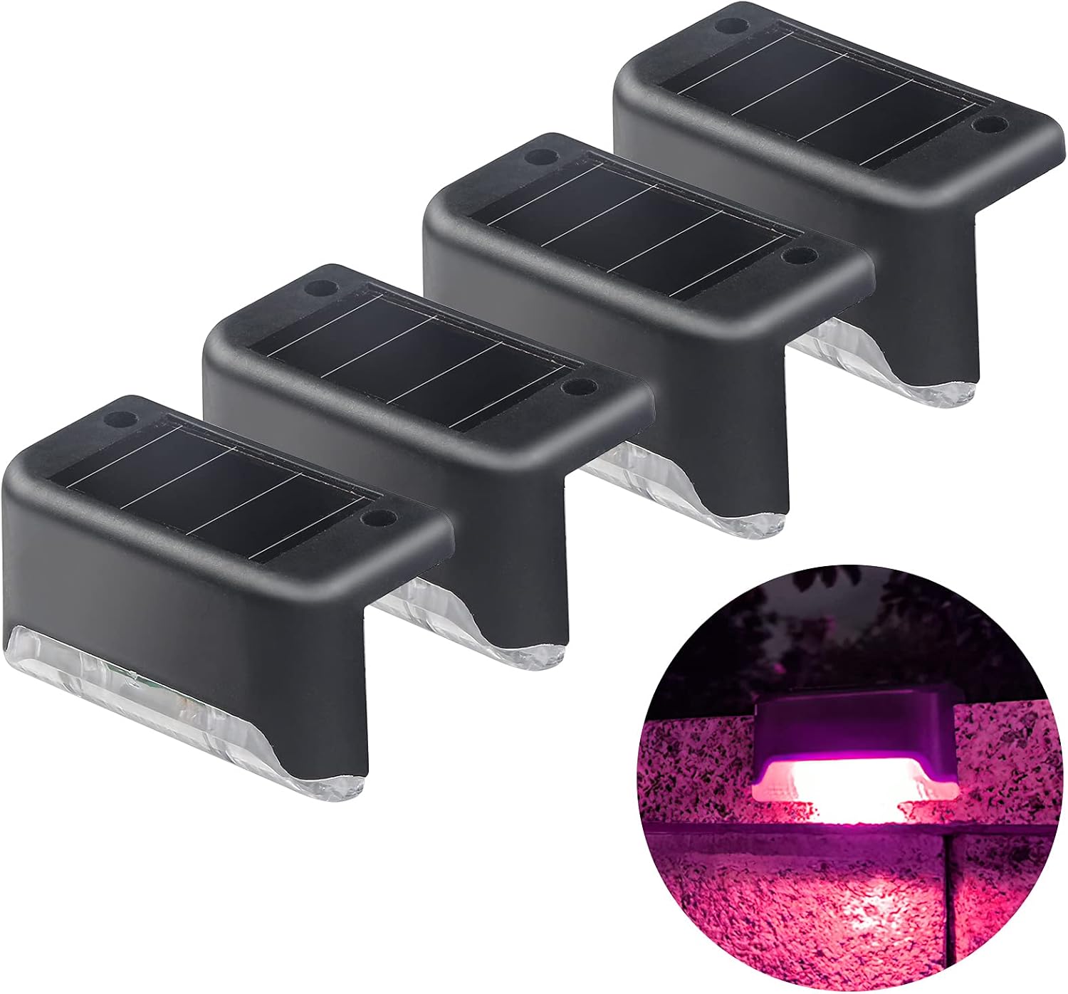 4 Pack Solar Step Lights, Outdoor Waterproof Led Solar Deck Lights ...