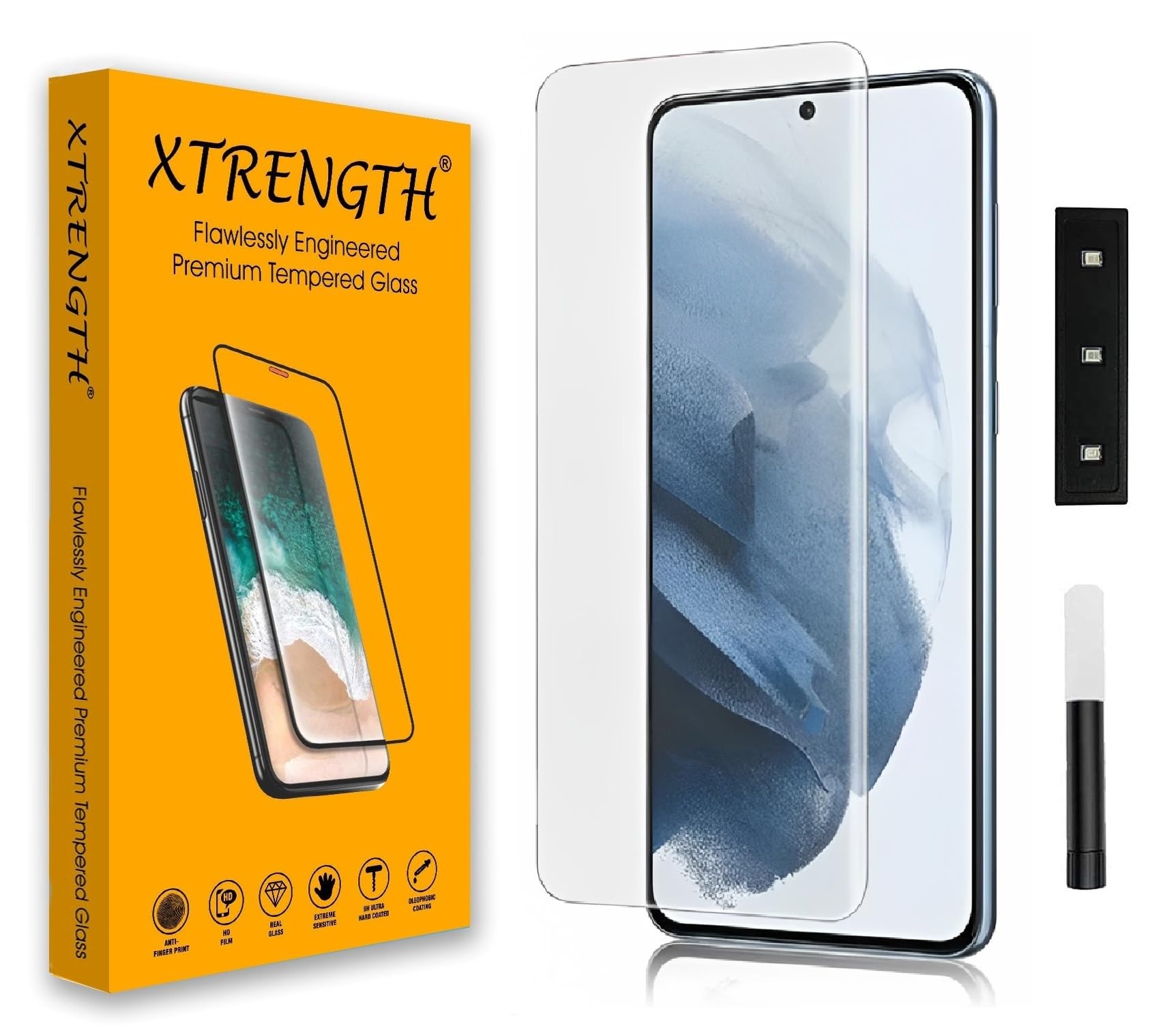 XTRENGTH Advanced Border-Less Curved Uv Tempered Glass Screen Protector ...