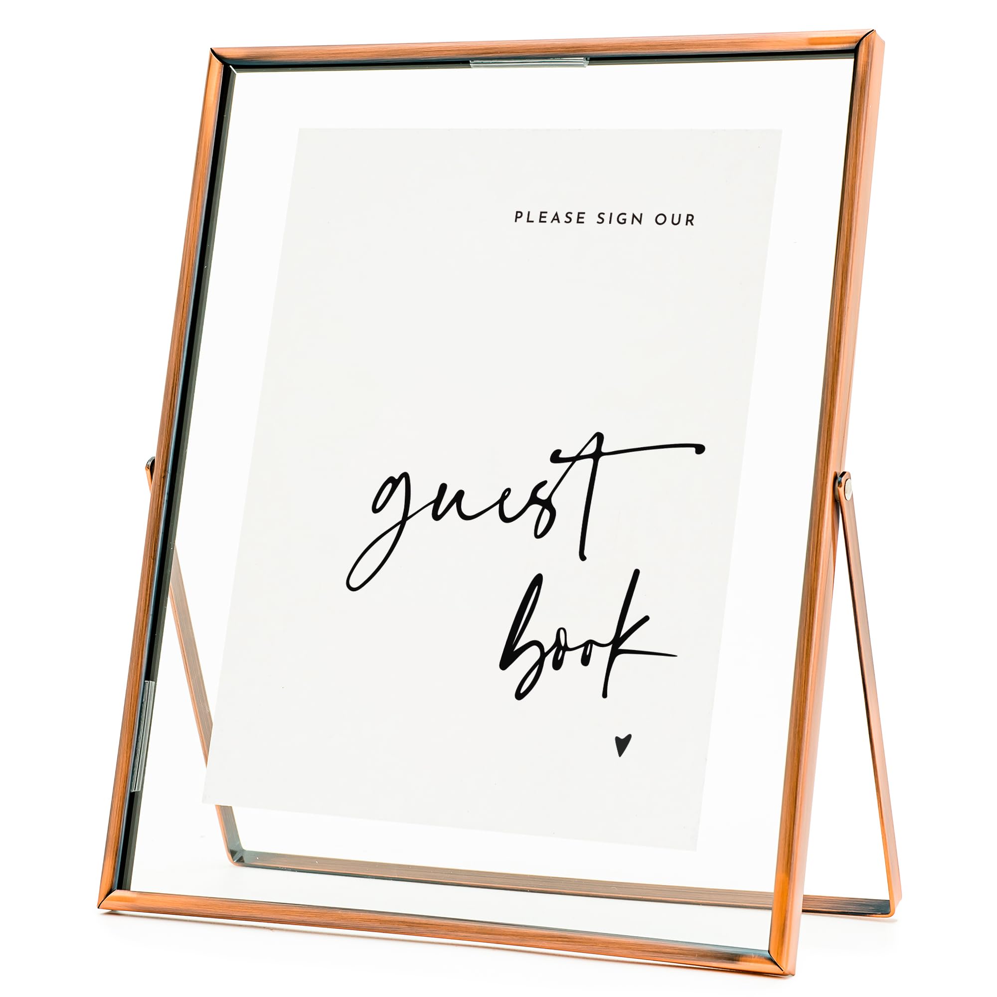 Amazon.com: Calculs 'Please Sign' Clear Glass Copper Sign Holder ...