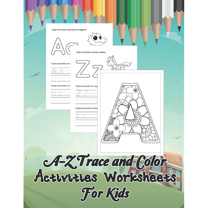 Buy A-Z Trace and Color Activities Worksheets For Kids: A-z Practice ...