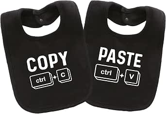 Amazon.com: QIANWANYI Baby Twins Bibs Copy Paste Newborn Baby Bibs Cute ...