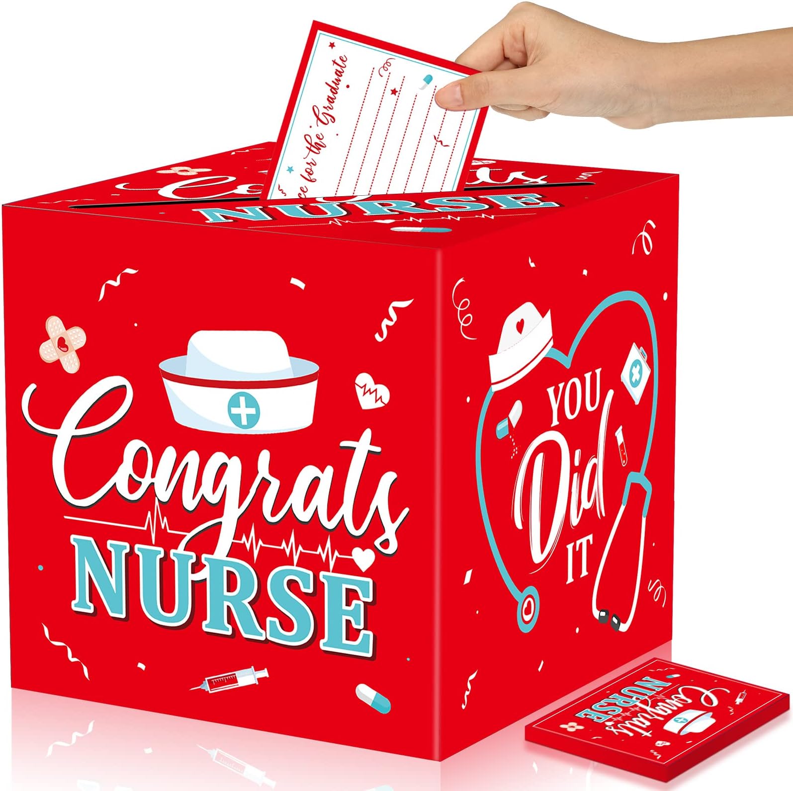Amazon.com: Funrous Nurse Graduation Card Box with 30 Pcs Advice Cards ...