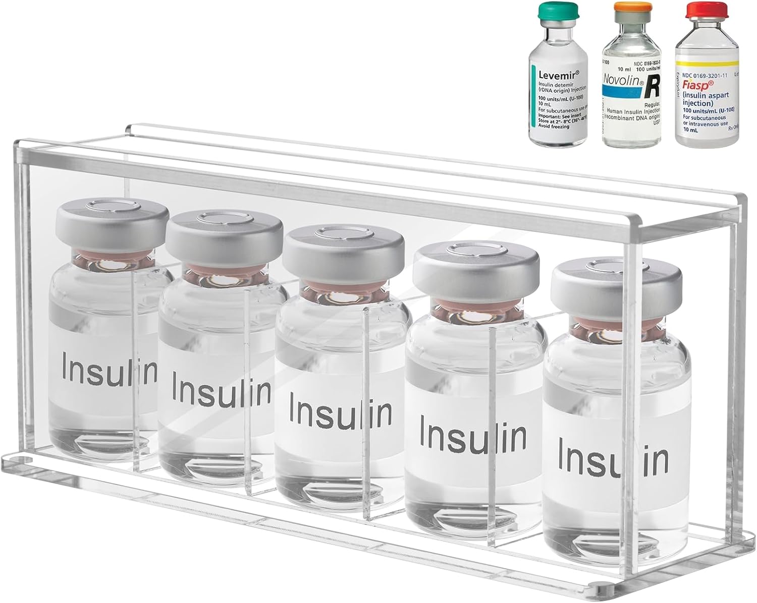 Amazon.com : Beautyflier Insulin Vial Storage Box, 5 Slots Diabetic ...