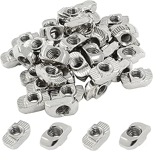 Amazon.com: Zorveiio 100Pcs 3030 Series T Nuts Carbon Steel,M6 T Slot Nut Hammer Head Fastener ...