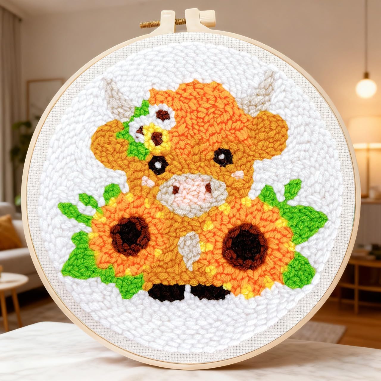 Amazon.com: Punch Needle Kits,Highland Cattle Punch Needle Kits for Beginners,DIY Punch ...