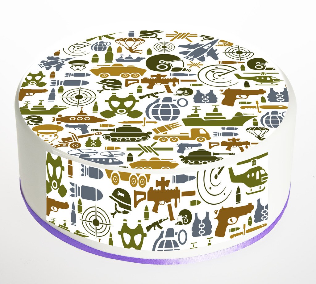 Buy Army, War, Soldier Cake Topper. Round Cake Topper. Edible Rice ...