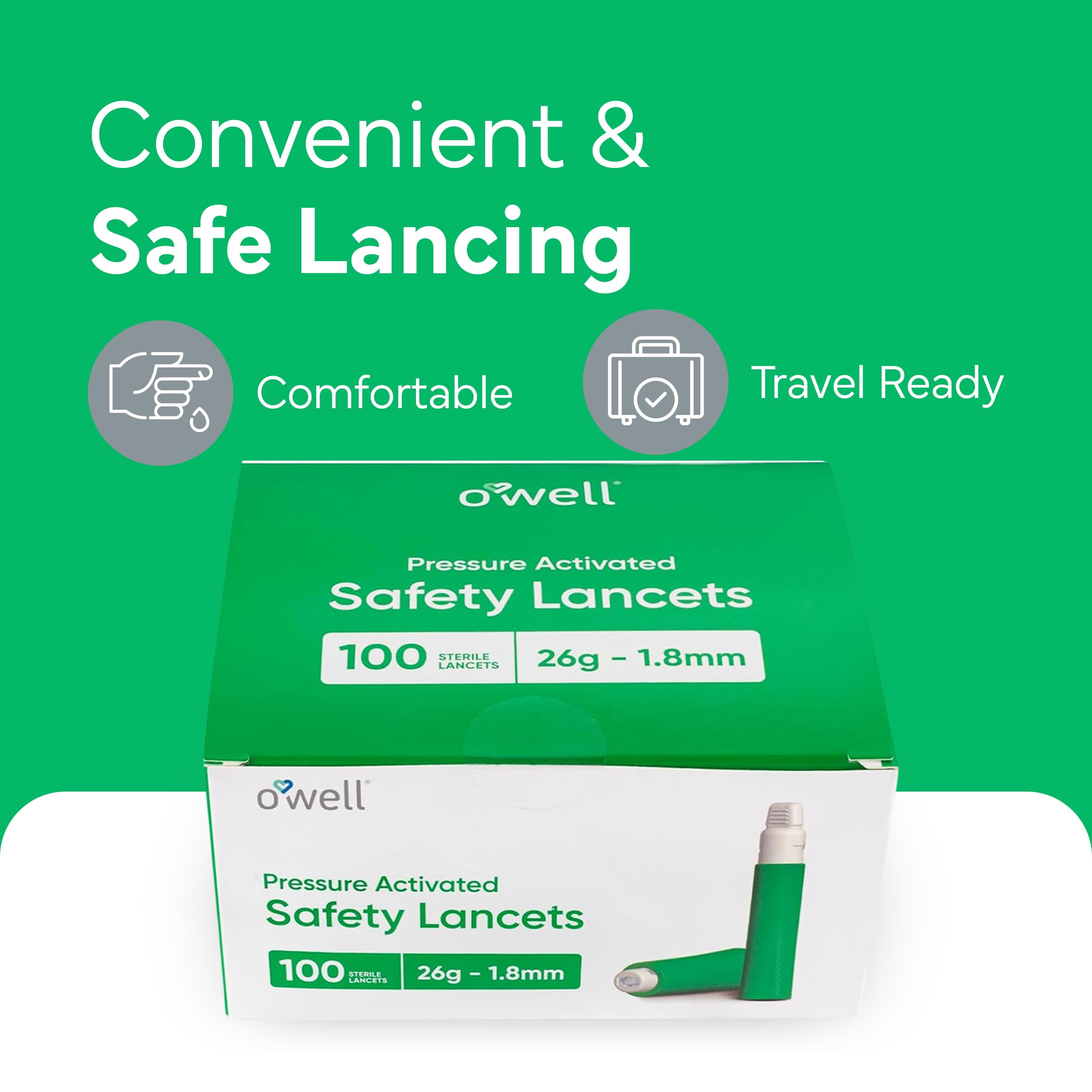 Snapklik.com : OWELL Safety Lancets 26G X 1.8mm 100 Count Gentle ...