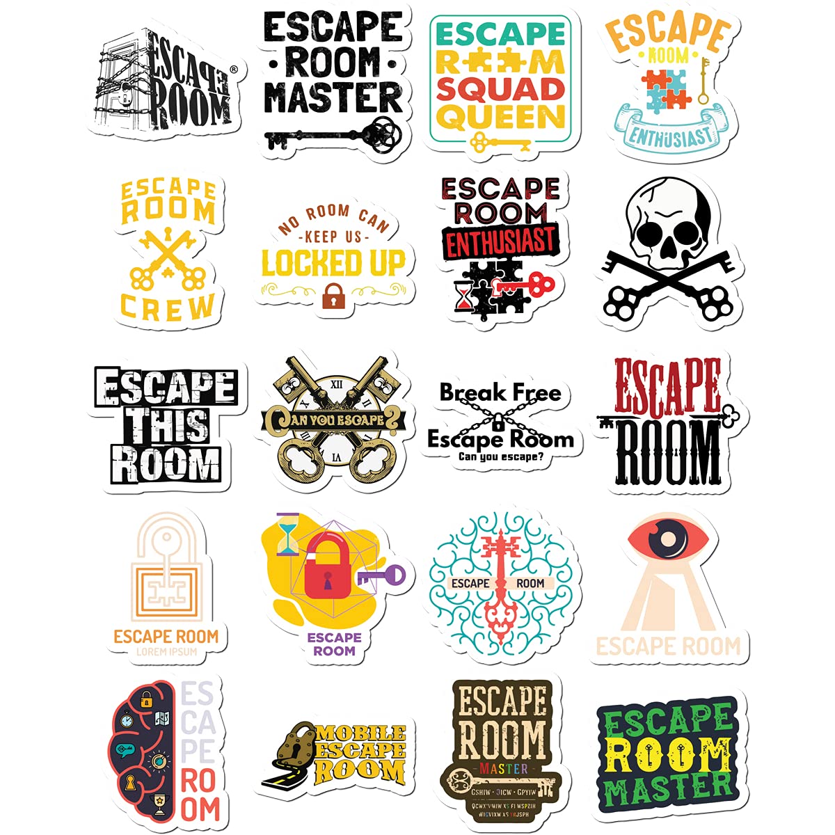 Amazon.com: Stickers 20 Pcs Per Pack Escape Colorful Room Waterproof ...