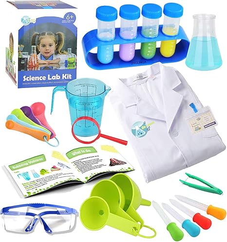 Kids Science Experiment Kit with Lab Coat Scientist Costume Dress Up ...