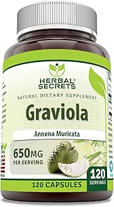 Amazon.com: Herbal Secrets Graviola 650 Mg 120 Veggie Capsules ...