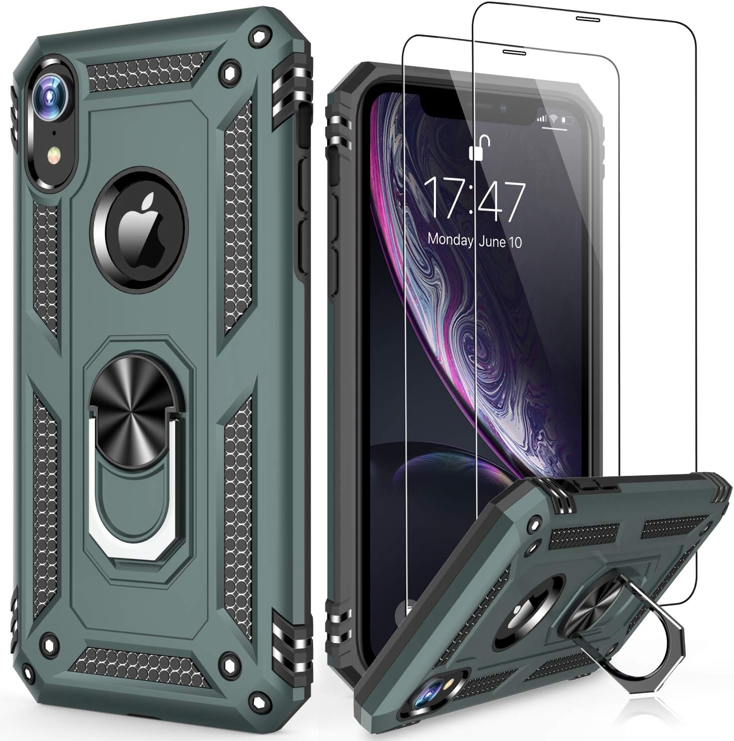 Amazon.com: LUMARKE for iPhone XR Case with Tempered Glass Sreen ...