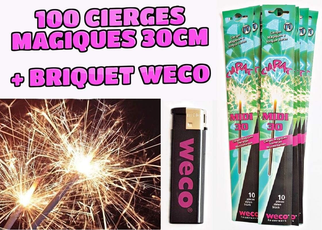 Cierge Magique XXL Géant Modèle 48/70cm, durée 130 Secondes - Lot de 25 ...
