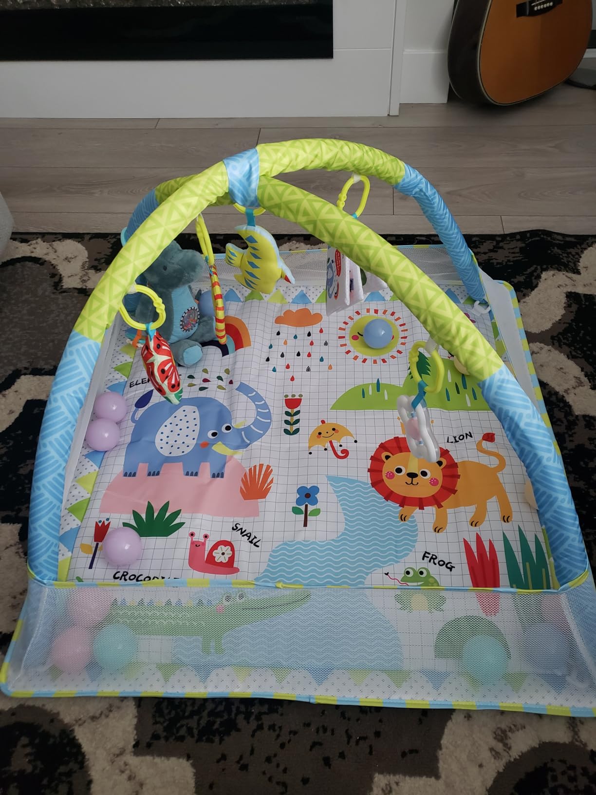 Dr.Rapeti Baby Play Gym Mat with Ball Pit Activity Gym Center Tummy ...