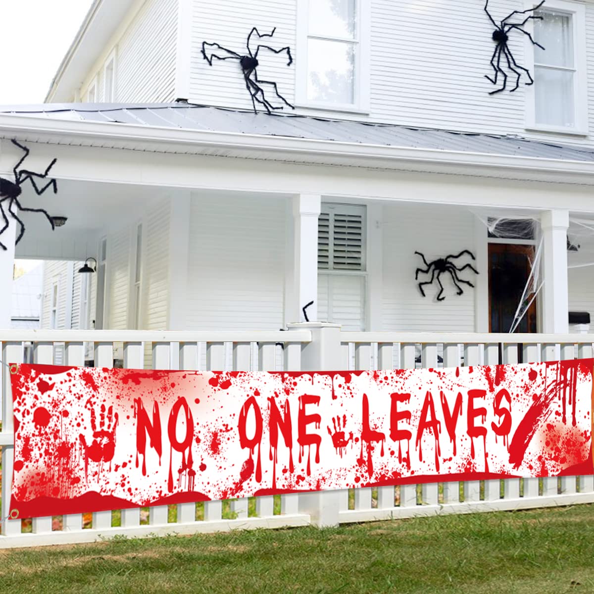 Amazon.com : Halloween Bloody Banner Yard Sign, Halloween Handprint ...