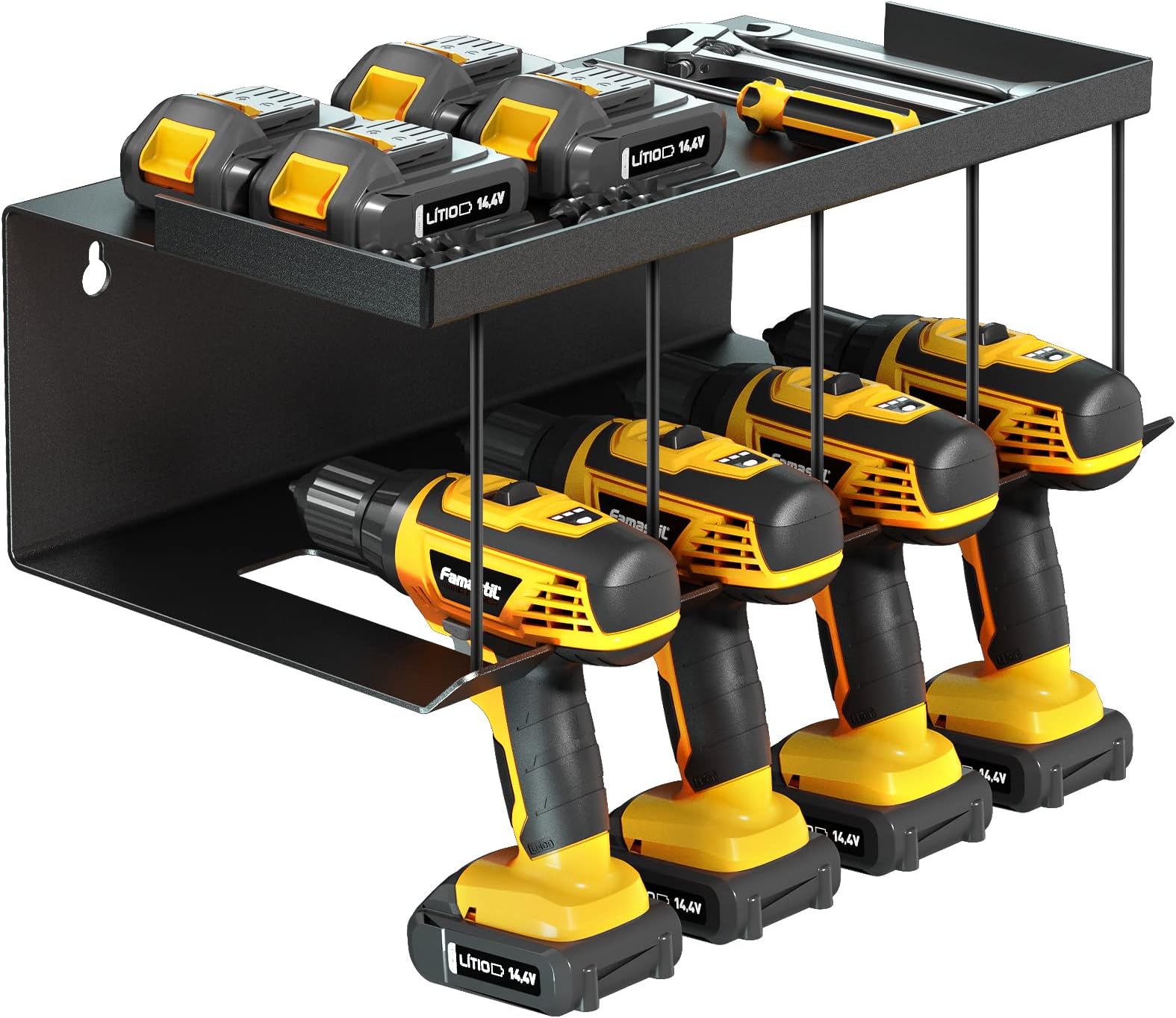 MegaMaxx Power Tool and Drill Storage Unit Charging Station for 4 Tools ...