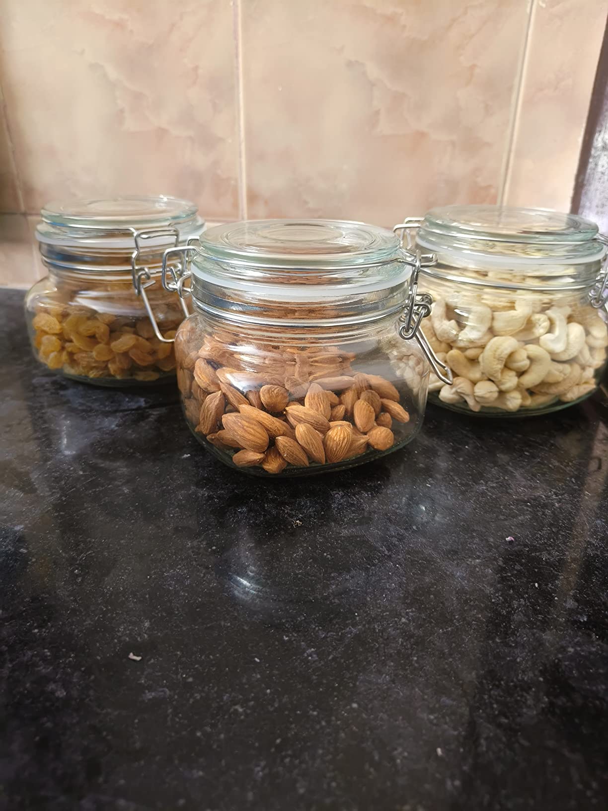 SATVIKAYA Airtight Canister Glass Kitchen Storage Jar Container With ...